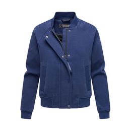 Marikoo Damen Collegejacke "Zunaa", blau, Gr. XL, Obermaterial: 95% Polyester, 3% Viskose, 2% Elasthan, Jacken, Modische Jacke im Collegejacken-Stil