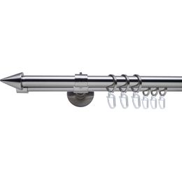 Gardinenstange Liedeco, L:160cm &Oslash;:16mm, silber, Eisen, Gardinenstangen, "Stilgarnitur, Komplettgarnitur 16 m Kegel Set", Gardinenstange Komplett
