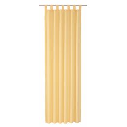 Weckbrodt-Gardinen Vorhang WECKBRODT, B:140cm H:175cm, gelb, Satin, Polyester, Badezimmer, Gardinen, "Vito", Microvelour, blickdicht, Unifarben, Gardine, Store