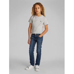 Jungen Slim-fit-Jeans "DARK BLUE VISUAL SLIM", blau, Gr. 6, Calvin Klein Jeans, leichte Abriebeffekte, unifarben, Denim/Jeans, Obermaterial: 94%