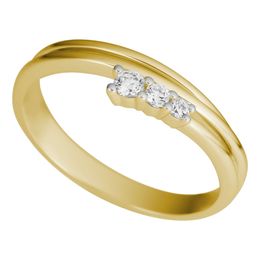 Firetti Damen Fingerring "Schmuck Geschenk Gold 375 Damenring Goldring Fantasie", 19, 0,12 P2 = erkennbare Einschl&uuml;sse, Diamanten Gelbgold 375,