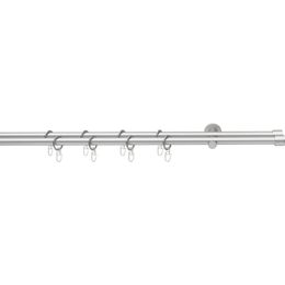 Gardinenstange GOOD LIFE, L:410cm &Oslash;:16mm, grau, Kunststoff, Metall, Gardinenstangen, "CAP", mit Ringen