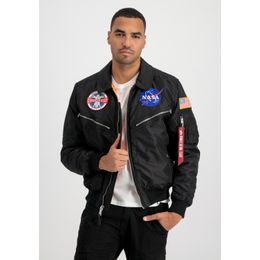 Herren Bomberjacke "Spacewalk Jacket", schwarz, Gr. XXXL, Alpha Industries, Obermaterial: 100% Nylon; Futter: 100% Nylon; Füllung: 100% Polyester,