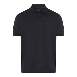 BOSS Green Herren Poloshirt "Pio"dunkelblau402, Gr. M, unifarben, Jersey, Obermaterial: 100% Baumwolle, Shirts, mit Kn&ouml;pfen, regular fit, toniges Logo