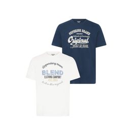 Blend Herren Rundhalsshirt "Rundhalsshirt BHBenop 2 Pack", wei&szlig;, Gr. XXL, Obermaterial: 100% Baumwolle CO., Shirts