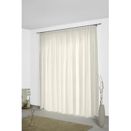 Vorhang WIRTH, B:135cm H:225cm, beige, Jacquard, Baumwolle, Wohnzimmer, Gardinen, "Neveres"