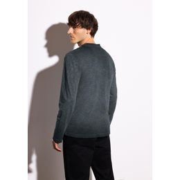 Street One MEN Herren Langarmshirtbasic schwarz, Gr. L, unifarben, Web, 100% Baumwolle, Shirts, aus reiner Baumwolle