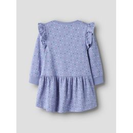 name it M&auml;dchen Minikleid "NMFOEANA LS SWE DRESS BRU PB", lila, Gr. 122, bedruckt, Jersey, Obermaterial: 95% Baumwolle, 5% Elasthan, Kleider