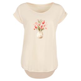 F4NT4STIC Damen T-Shirt "Rosa Fr&uuml;hlingsblumenstrau&szlig; in Vase", wei&szlig;, Gr. XL, Obermaterial: 100% Baumwolle, Shirts, Premium Qualit&auml;t