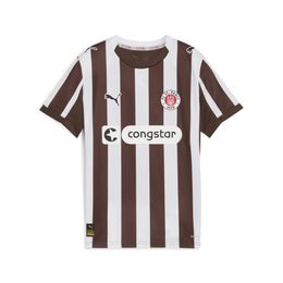 Puma M&auml;dchen Trainingsshirt "FC St. Pauli 25/26 Heimtrikot Jugendliche", wei&szlig;, Gr. 140, gestreift, Obermaterial: 100% Polyester; Rippe: 100%