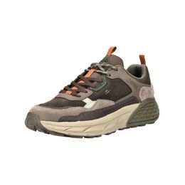 JEEP Herren Sneaker "JEEP Sneaker Lederimitat/Textil", Gr. 45, braun, Lederimitat, Textil, Schuhe
