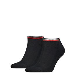 Tommy Hilfiger Herren Sneakersocken "TH UNI TJ SNEAKER 2P ICONIC", Gr. 43, schwarz, Baumwollmischung, Socken