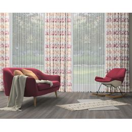 Vorhang WIRTH, B:132cm H:225cm, rot, Jacquard, Baumwolle, Polyester, Wohnzimmer, Gardinen, "Kairo"