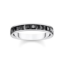 Thomas Sabo Damen Fingerring "Steine Pavé", 58, Silber 925 (recycelt), 4mm, silber, Silber 925 (recycelt), Fingerringe, mit Zirkonia (synth.)