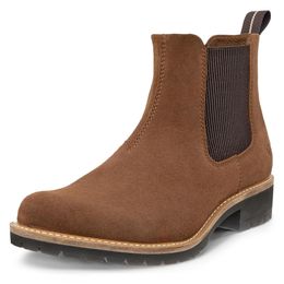 Ecco Damen Chelseaboots "ELAINA", Gr. 41, braun, Veloursleder, Schuhe, Schlupfboots, Herbstboots, Stiefelette mit Stretcheins&auml;tze