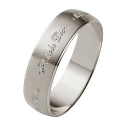 Firetti Damen Trauring "Schmuck Geschenk Hochzeit Ehering Trauring "Ich liebe Dich"", 19, ohne Brillant, Silber 925 (Sterlingsilber), 6mm, silber,