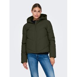 Jacqueline de Yong JDY Damen Steppjacke "JDYARNHEM WATER REP SHORT PUFFA OTW NOOS"forest night, Gr. XS, unifarben, Steppware, Obermaterial: 100% Polyester, Jacken