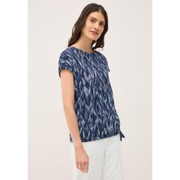 Cecil Damen T-Shirt, blau, Gr. XL, gemustert, Stoff, 50% Polyester, 50% Viskose, Shirts, mit grafischem Muster