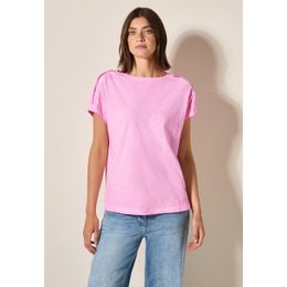 Cecil Damen T-Shirt, rosa, Gr. M, unifarben, Web, 100% Baumwolle, Shirts, aus reiner Baumwolle