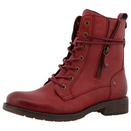 Mustang Shoes Damen Winterstiefelette "Elfi", Gr. 38, rot, Lederimitat, used, Basic, Schuhe, Stiefelette, Winterboots mit neckischem