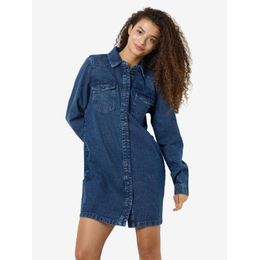 Noisy may Damen Jeanskleid "NMNEW SIGNE L/S DENIM DRESS VI002MB LX", blau, Gr. S, unifarben, Denim/Jeans, Obermaterial: 100% Baumwolle, Kleider