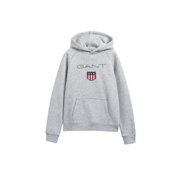 Gant Jungen Sweatshirt "Sweatshirt Shield Hoodie", grau, Gr. 134, Obermaterial: 78% Baumwolle CO. 22% Polyester PES., Sweatshirts