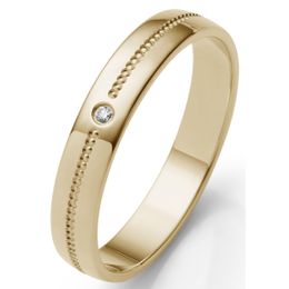 Firetti Damen Trauring "Schmuck Geschenk Gold 375 Hochzeit Ehering "LIEBE"", 69, 0 SI = kleine Einschl&uuml;sse mit Brillant, Gelbgold 375, 3,5mm, gold,