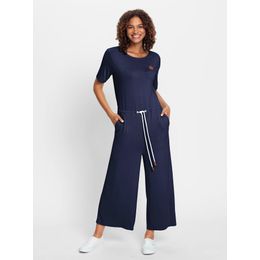 Casual Looks Damen Jumpsuit, blau, Gr. 38, unifarben, 95% Viskose, 5% Elasthan, Overalls