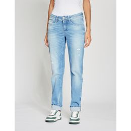 Gang Damen Straight-Jeans "Gang Jeans Straight Fit 94AMELIE STRAIGHT", blau, Gr. 26, 90% Baumwolle, 4% Elasthan, 6% Polyester, Jeans
