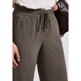 Street One Damen Stoffhose "Style Emee", braun, Gr. 38, unifarben, Web, Obermaterial: 100% Viskose, Hosen, Sommerhose mit elastischem Bund mit