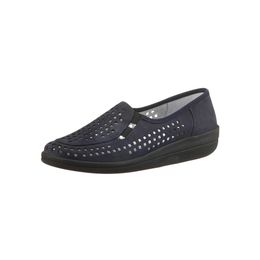 CLASSIC Damen Slipper, Gr. 41, blau, Glattleder, Nubukleder, Schuhe