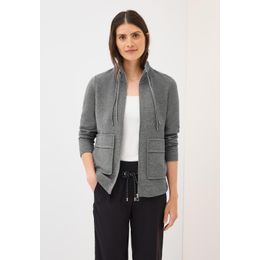 Cecil Damen Cardigan, grau, Gr. XXL, unifarben, Web, 77% Baumwolle, 20% Polyester, 3% Elasthan, Strickjacken, aus Baumwolle mit Stretchanteil
