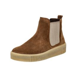 Gabor Damen Plateaustiefelette "Gabor Stiefelette Veloursleder/Textil", Gr. 38, braun, Textil, Veloursleder, Schuhe