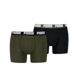 Puma Herren Boxershorts "Puma MEN EVERYDAY BASIC BOXERS 2P", Gr. M, grün, Single Jersey, Obermaterial: 95% Baumwolle, 5% Elasthan, Unterhosen, mit