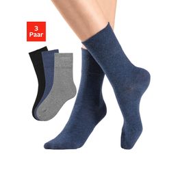 H.I.S. H.I.S Herren Socken "Diabetikersocken Damen Herren Socken", Gr. 43, bunt, Baumwolle, Elasthan, Polyamid, unifarben, Socken, mit Komfortbund auch f&uuml;r