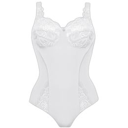 SuSa Damen Body "Body ohne B&uuml;gel Latina", Gr. 100, wei&szlig;, Spitze, Obermaterial: 78% Polyamid PA. 15% Elasthan EL. 7% Baumwolle CO., Bodys