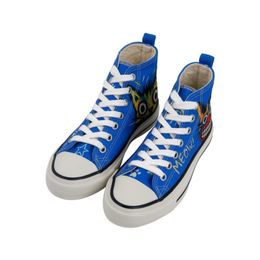 DOGO Damen Sneaker "Lyra High-Top Sneaker Meow Attack", Gr. 36blau, Textil, Schuhe, Handgefertigt