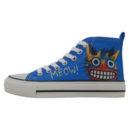 DOGO Damen Sneaker "Lyra High-Top Sneaker Meow Attack", Gr. 41blau, Textil, Schuhe, Handgefertigt