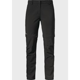 Sch&ouml;ffel SCH&Ouml;FFEL Damen Zip-away-Hose "Outdoor-Hose Zip Off", schwarz, Gr. 44, Oberstoff: 89% Nylon, 11% Elasthan, Hosen