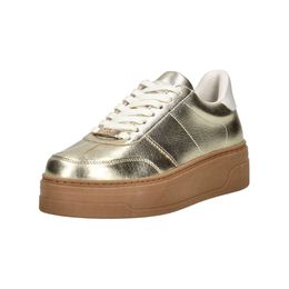 Steve Madden Damen Plateausneaker "Steve Madden Sneaker Lederimitat", Gr. 41, gold, Lederimitat, Schuhe
