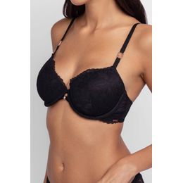 Dorina Damen B&uuml;gel-BH "Jemma", Gr. 80, schwarz, Obermaterial: 58% Polyamid, 34% Polyester, 8% Elasthan, BHs, Spitze, feminin, schmale Tr&auml;ger, leicht