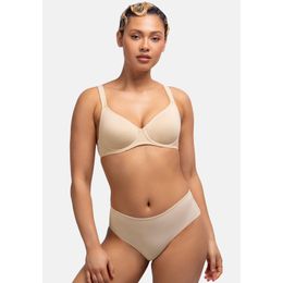 Dorina Damen B&uuml;gel-BH "LINDSAY", Gr. 100, beige, Obermaterial: 84% Polyamid, 16% Elasthan, unifarben, BHs, nahtlos, weiche Cups, bequem
