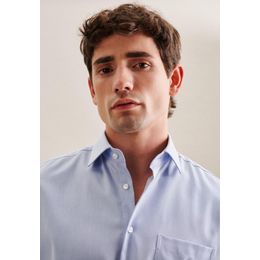 Seidensticker Herren Businesshemd "Schwarze Rose", blau, Gr. 50, unifarben, 100% Baumwolle, Hemden, Comfort 1/1 Kentkragen Uni