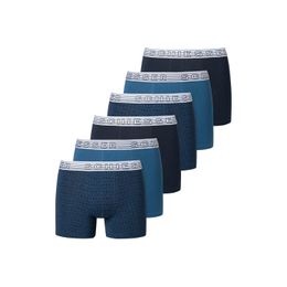 Schiesser Jungen Boxershorts "Boxershort 6er Pack", Gr. 176, blau, Obermaterial: 95% Baumwolle CO. 5% Elasthan EL., Unterhosen