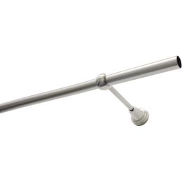 Gardinenstange Gardinia, L:160cm &Oslash;:19mm, silber, Metall, Gardinenstangen, "Set Metall", 1-Lauf