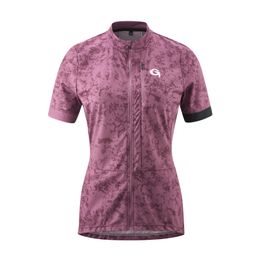 Gonso Damen Radtrikot "PRESOLANA"dunkellila, Gr. 52, 95% Polyester, 5% Elasthan, Trikots, Damen Radshirt kurzarm, atmungsaktives Fahrradtrikot mit