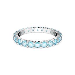 Swarovski Damen Fingerring "Matrix, Rundschliff", 50, Metall, blau, Metall, Fingerringe, mit Swarovski Kristall