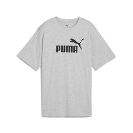 Puma Damen T-Shirt "Essentials No. 1 Logo Relaxed T-Shirt Damen"light gray heather, Gr. L, Obermaterial: 100% Baumwolle; Kragen: 30% Polyester, 70%