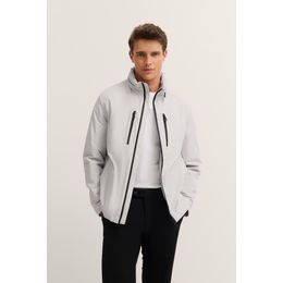 Bugatti Herren Regenjacke "Rainseries", beige, Gr. 58, unifarben, 100% Polyester, Jacken, Regular Fit mit Kapuze & Stehkragen