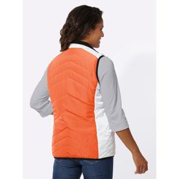 Casual Looks Damen Steppweste, orange, Gr. 40, gemustert, mehrfarbig, 100% Polyester, Wattierung:100% Polyester, Westen